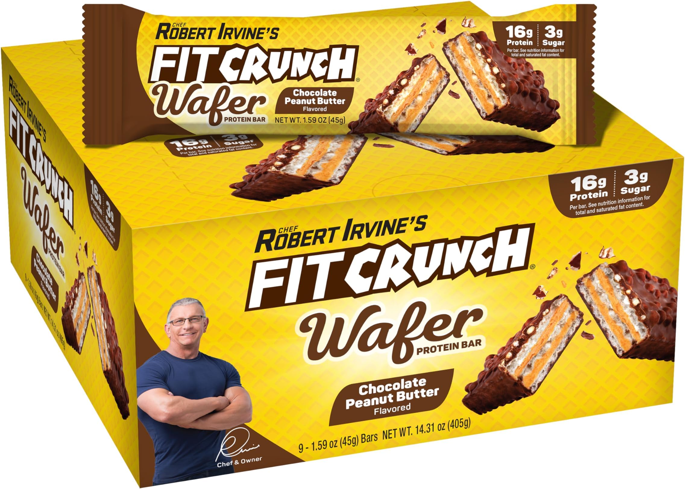 Amazon.com : FITCRUNCH Wafer Protein Bars, 16g of Protein & 3g of Sugar ...