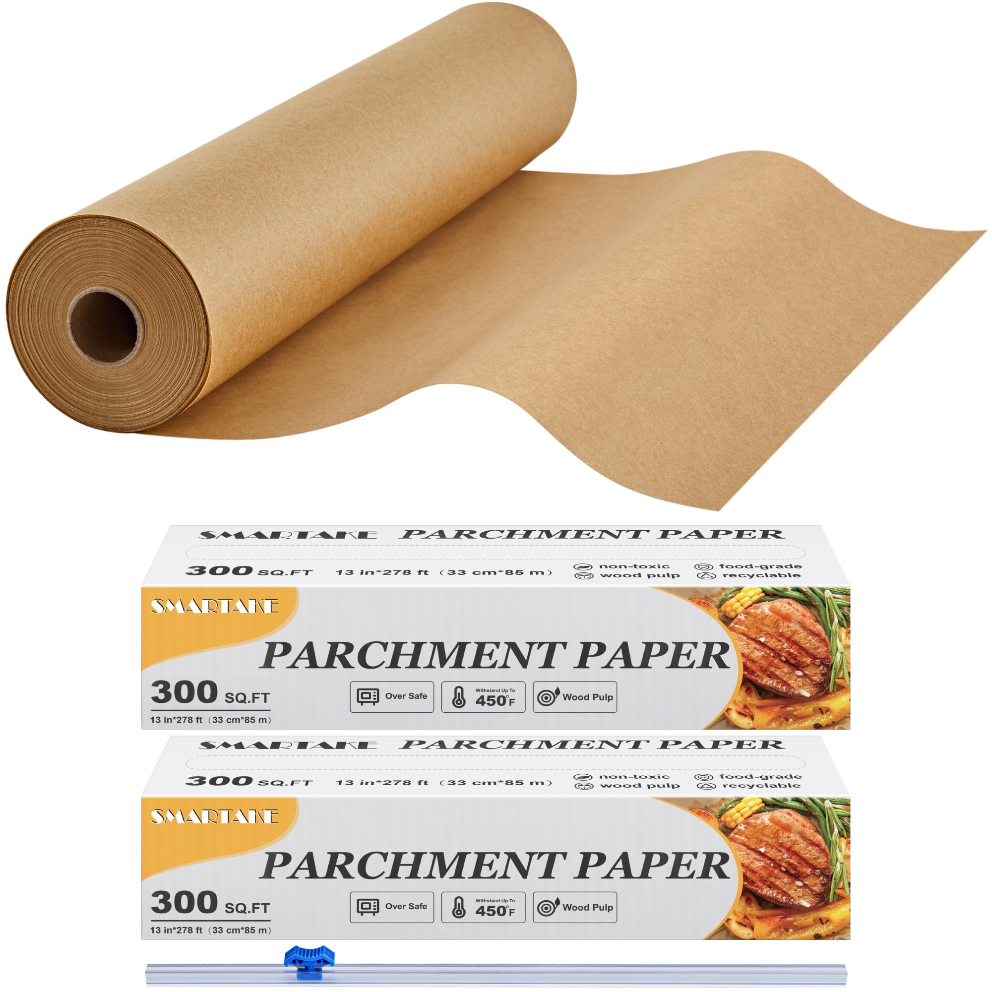 Amazon.com: SMARTAKE Parchment Paper Roll for Baking, 2-Pack of 13 in x ...