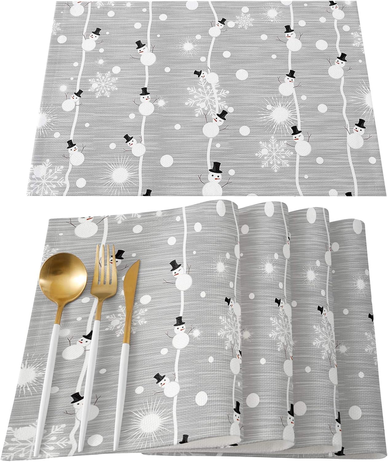 Amazon.com: Winter Placemat for Dinning Table Christmas Placemat Set of ...