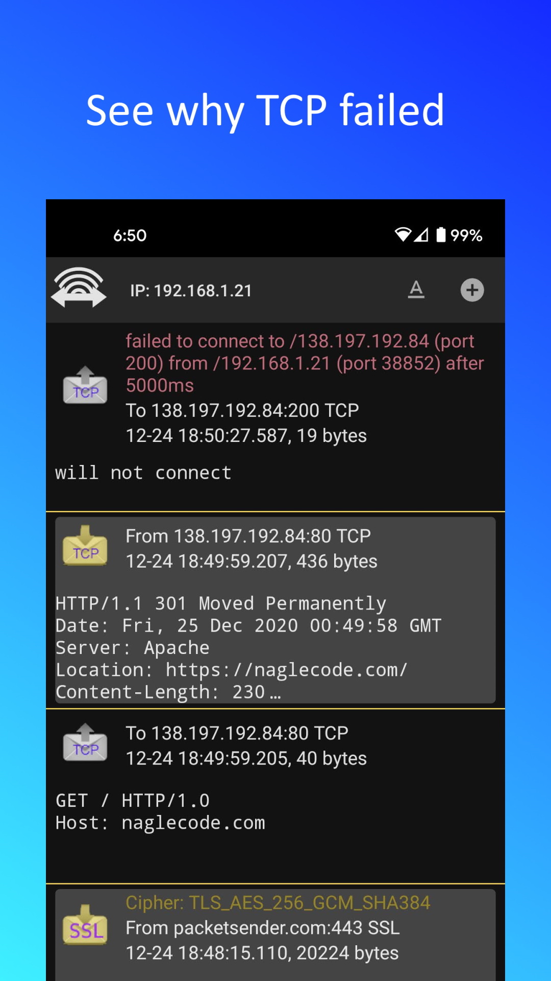 Packet Sender - TCP/UDP/SSL Network Test Utility - App on Amazon Appstore