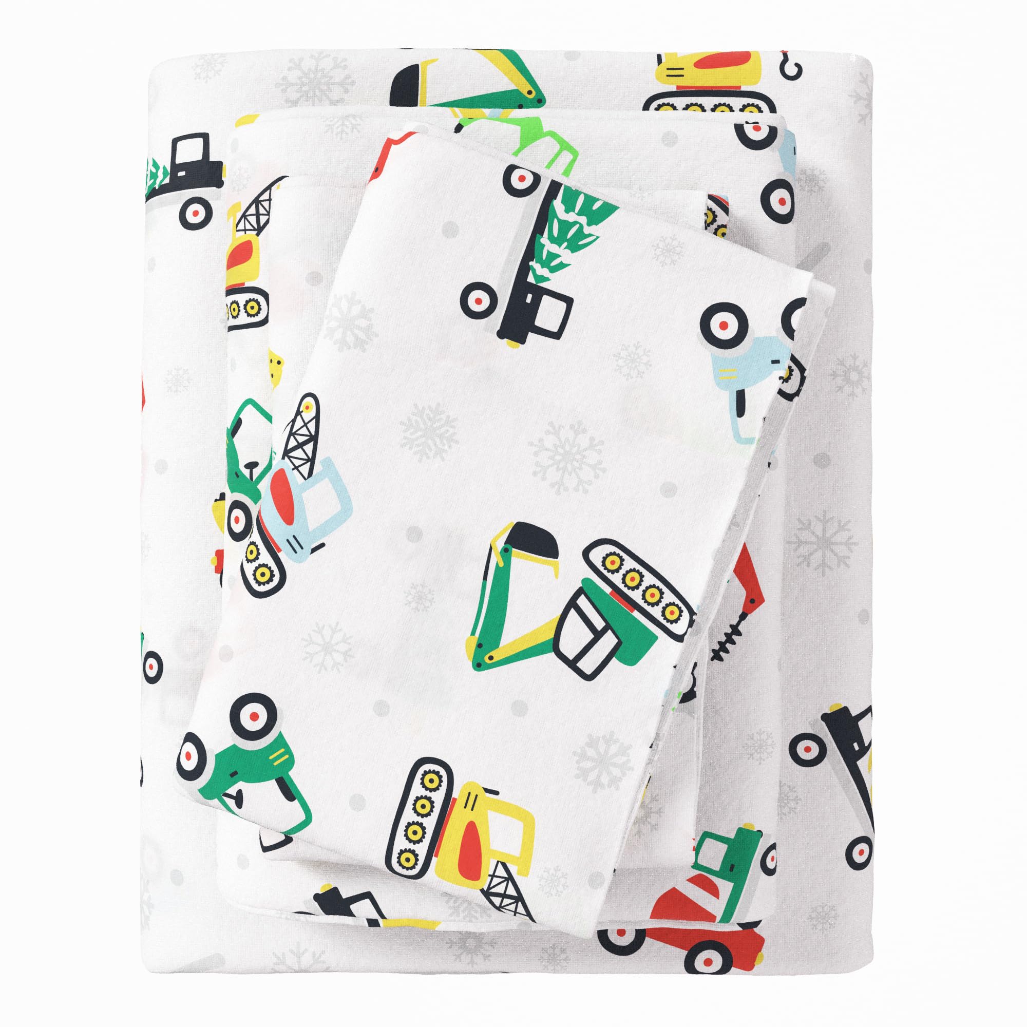 Amazon.com: Great Bay Home Christmas Flannel Sheet Set Queen Size - 100 ...