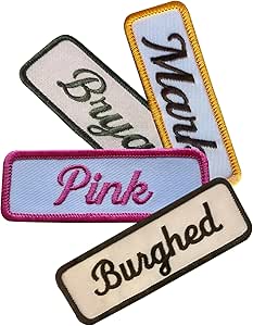 Amazon.com: Custom Embroidered Name Patches – Personalized Iron-On, Sew-On & Hook & Loop Patches ...