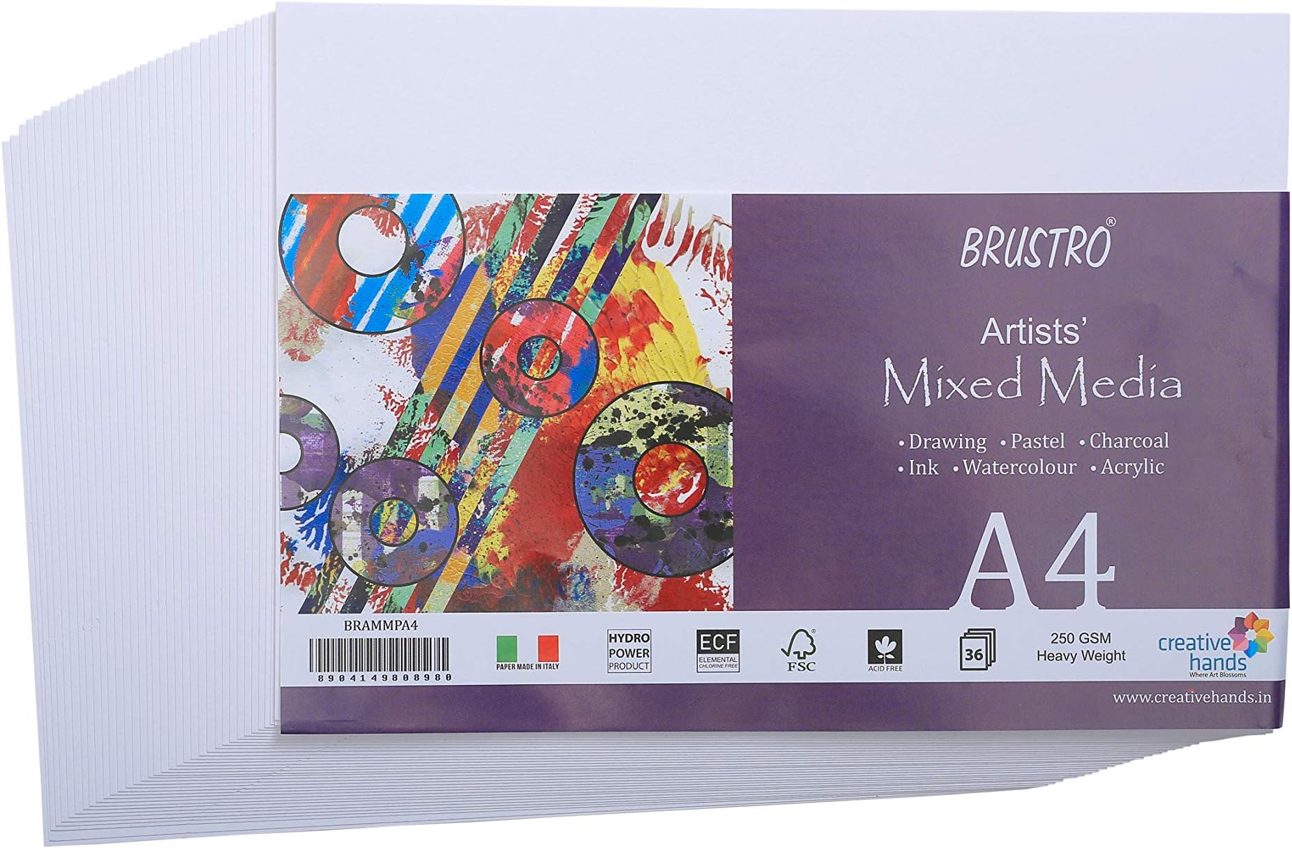 Brustro Artists Mixed Media Paper A4, 250 GSM, 36 Sheets : Amazon.in ...