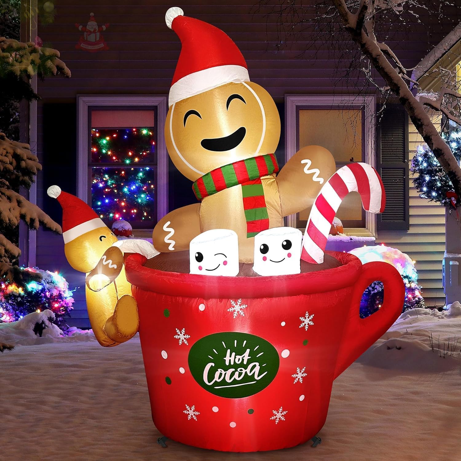 Amazon.com: Gemmy 13544 Animated Airblown-Shivering Snowman-OPP Outdoor ...