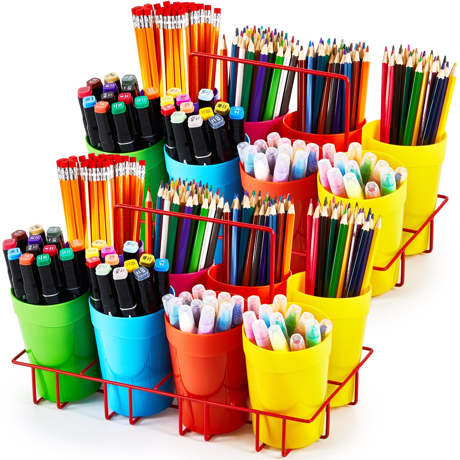 Amazon.com: Glenmal 2 Sets Plastic Marker Caddy and Stand for Kids ...