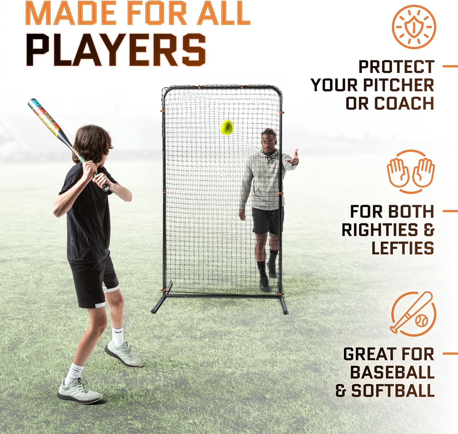 Baseball Net for Batting Cage | 7 x 4 Feet Pitching Screen Softball ...