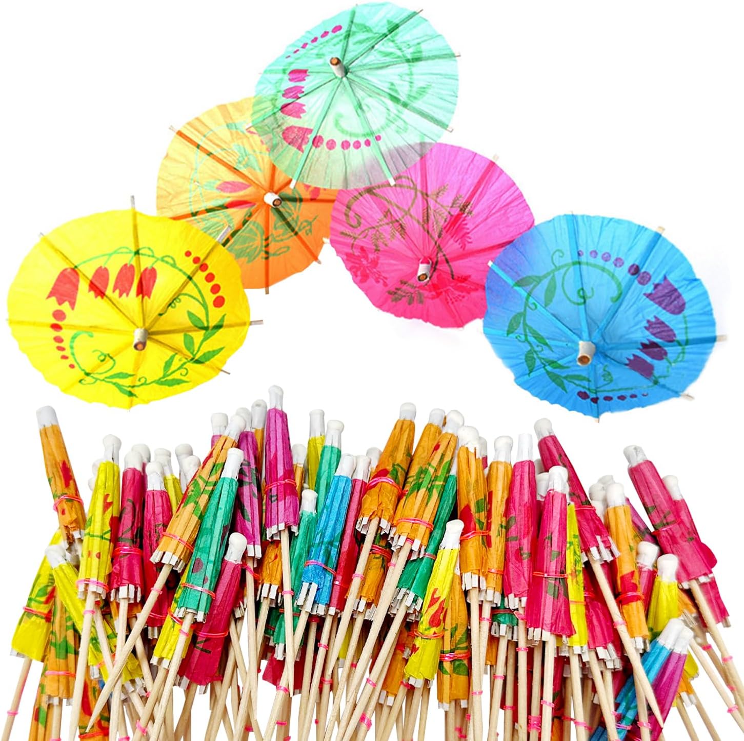 100PCS Colorful Cocktail Accessories Paper Umbrellas, Beverage Umbrella ...
