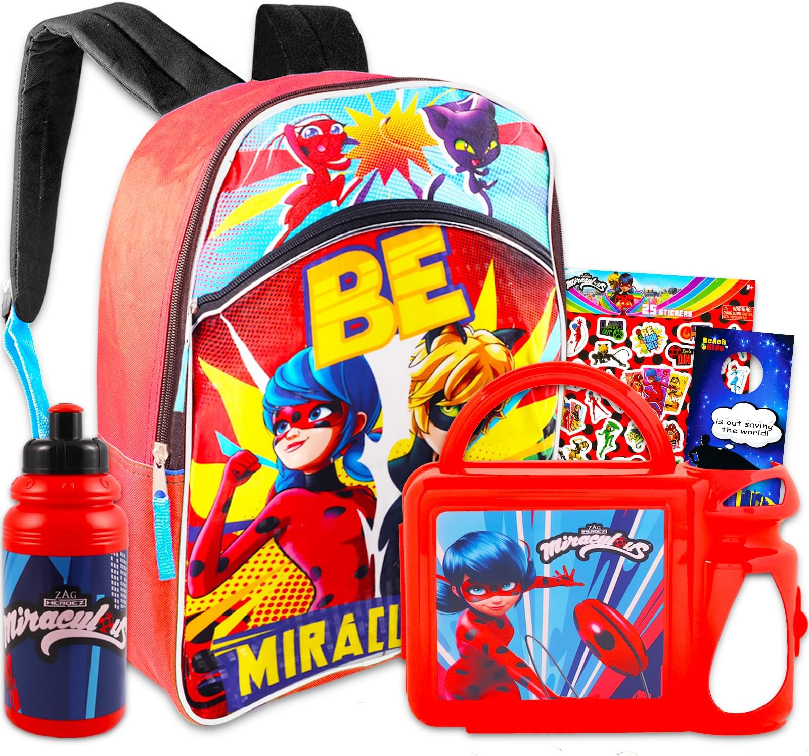 Amazon.com: Miraculous Ladybug Lunch Box Set - Bundle with Round ...