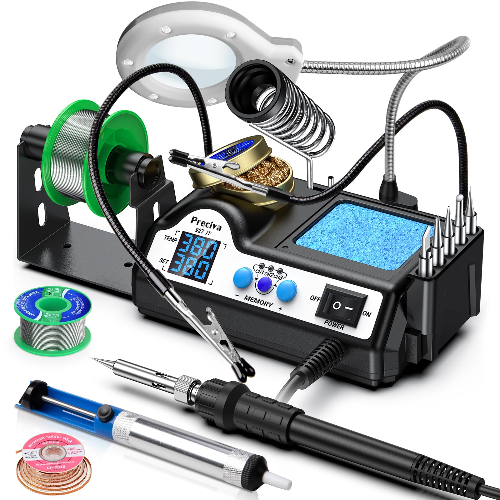 Soldering Iron Kit Preciva 927iv Solder Station With Magnifiers 2 ...