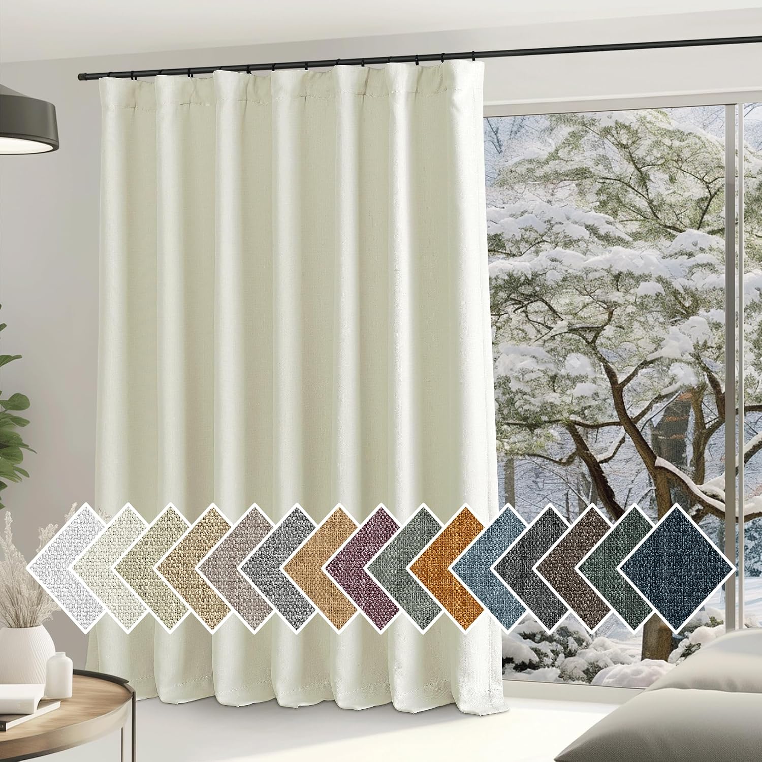 Amazon.com: NICETOWN Room Darkening Sliding Door Curtains 96 inches ...