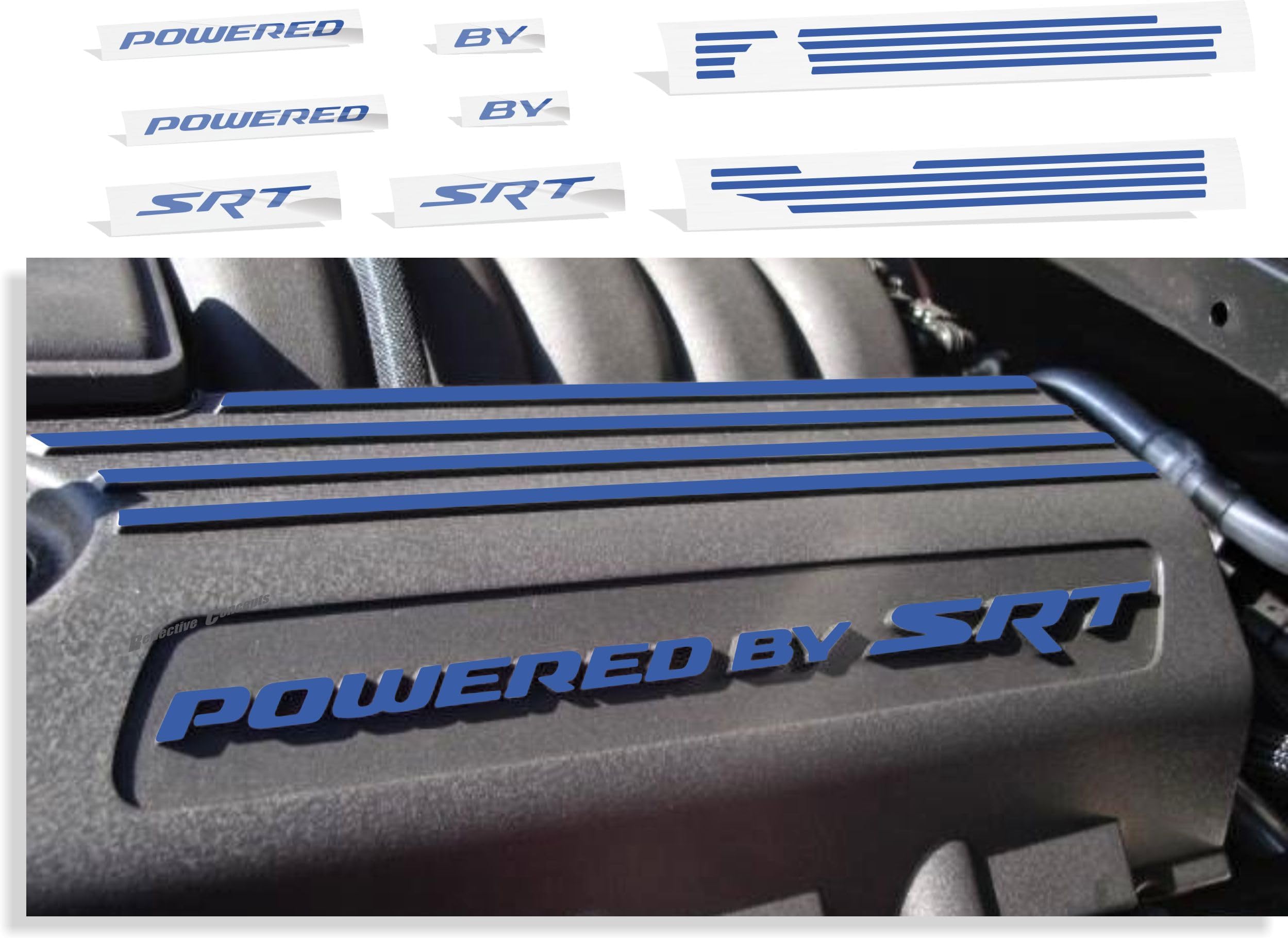 Amazon.com: Powered by SRT Engine Cover Overlay Decals for Challenger ...