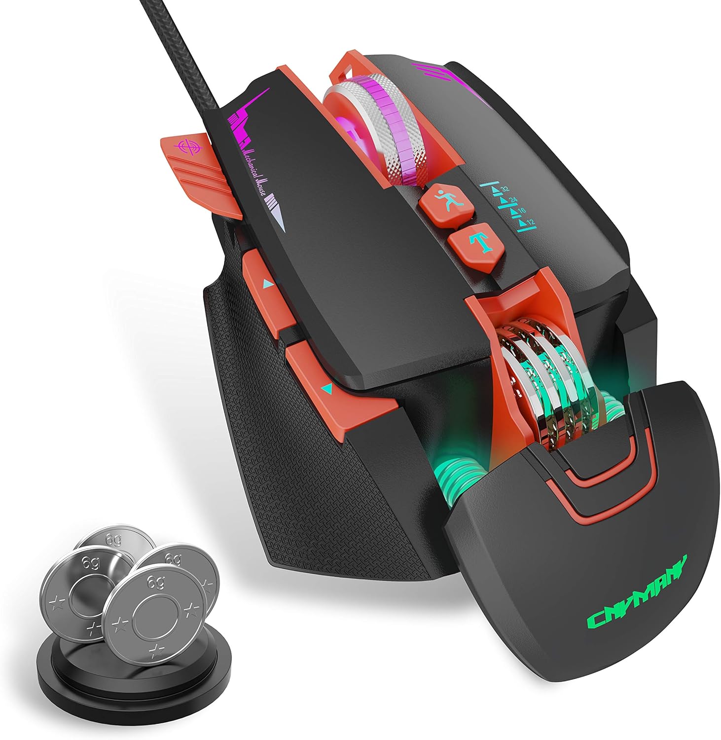 Amazon.com: CNYMANY Gaming Mouse Wired [Removable Weights ...