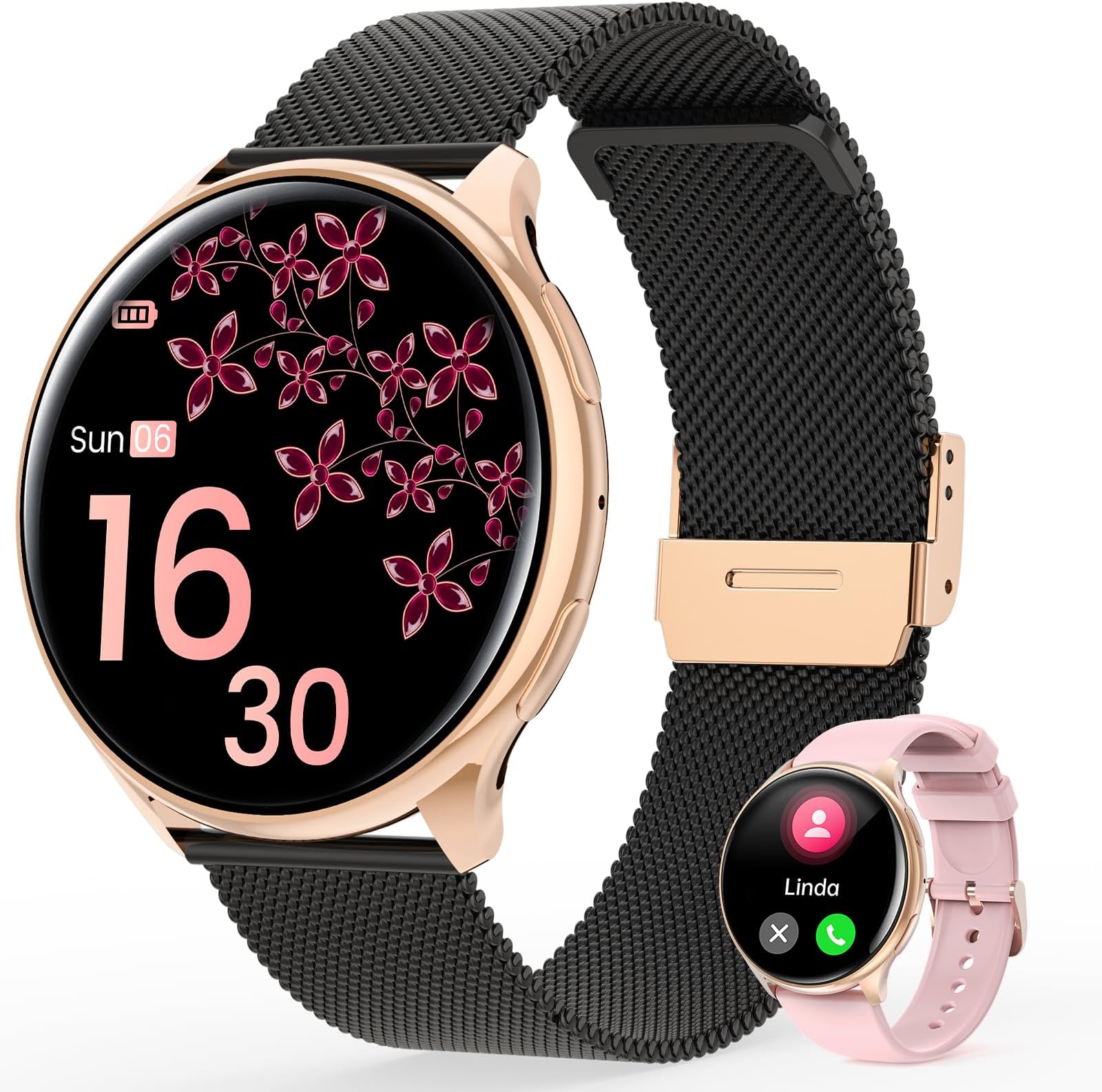 RifePhi Smartwatch Damen SpO2 Blutdruckmessung Menstruationszyklus ...