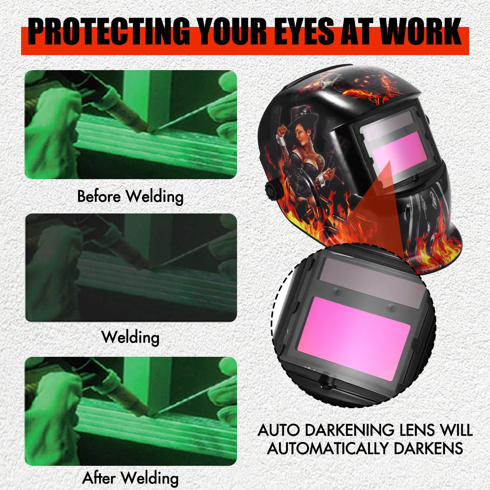 Solar Electronic Mask Dropship VEVOR True Color Solar Powered Auto