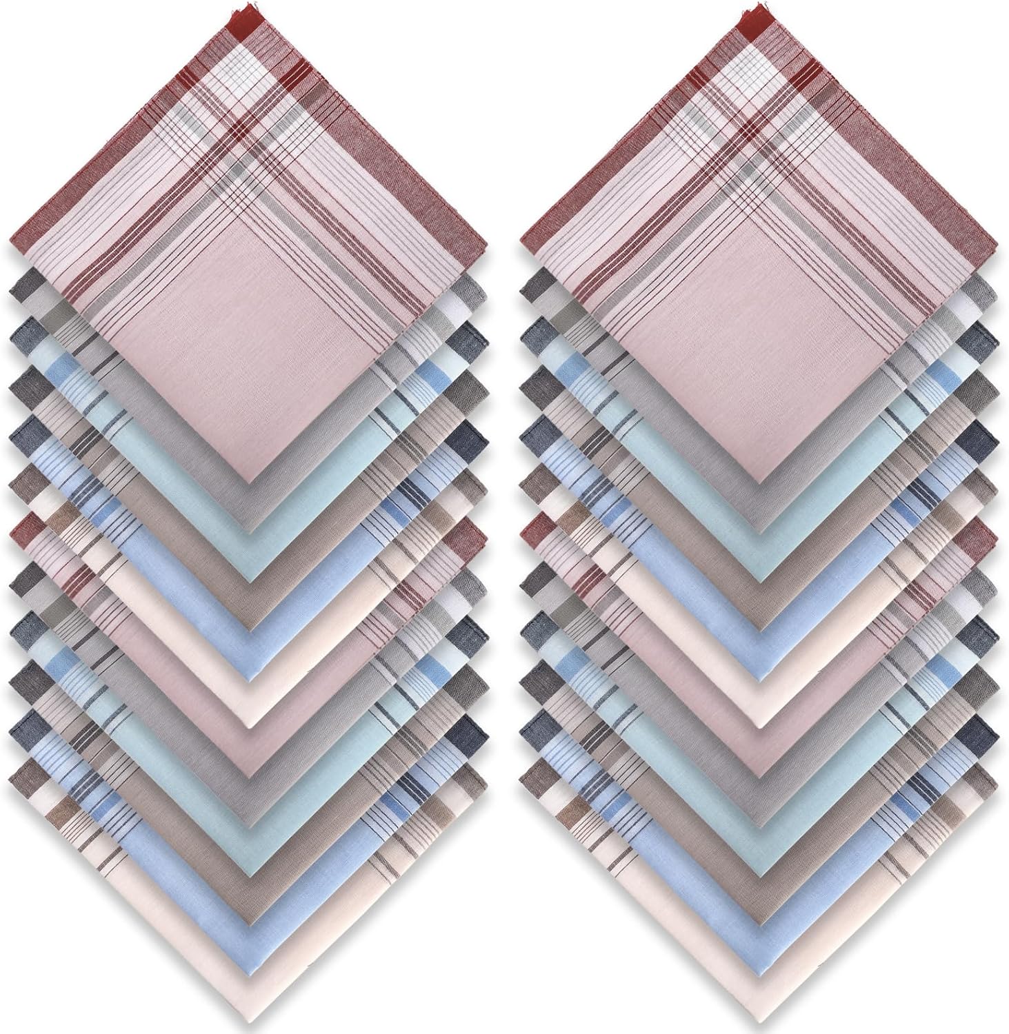 Goaste 24 Pack Cotton Handkerchiefs for Men, 15.7" Men's Soft Hankies ...