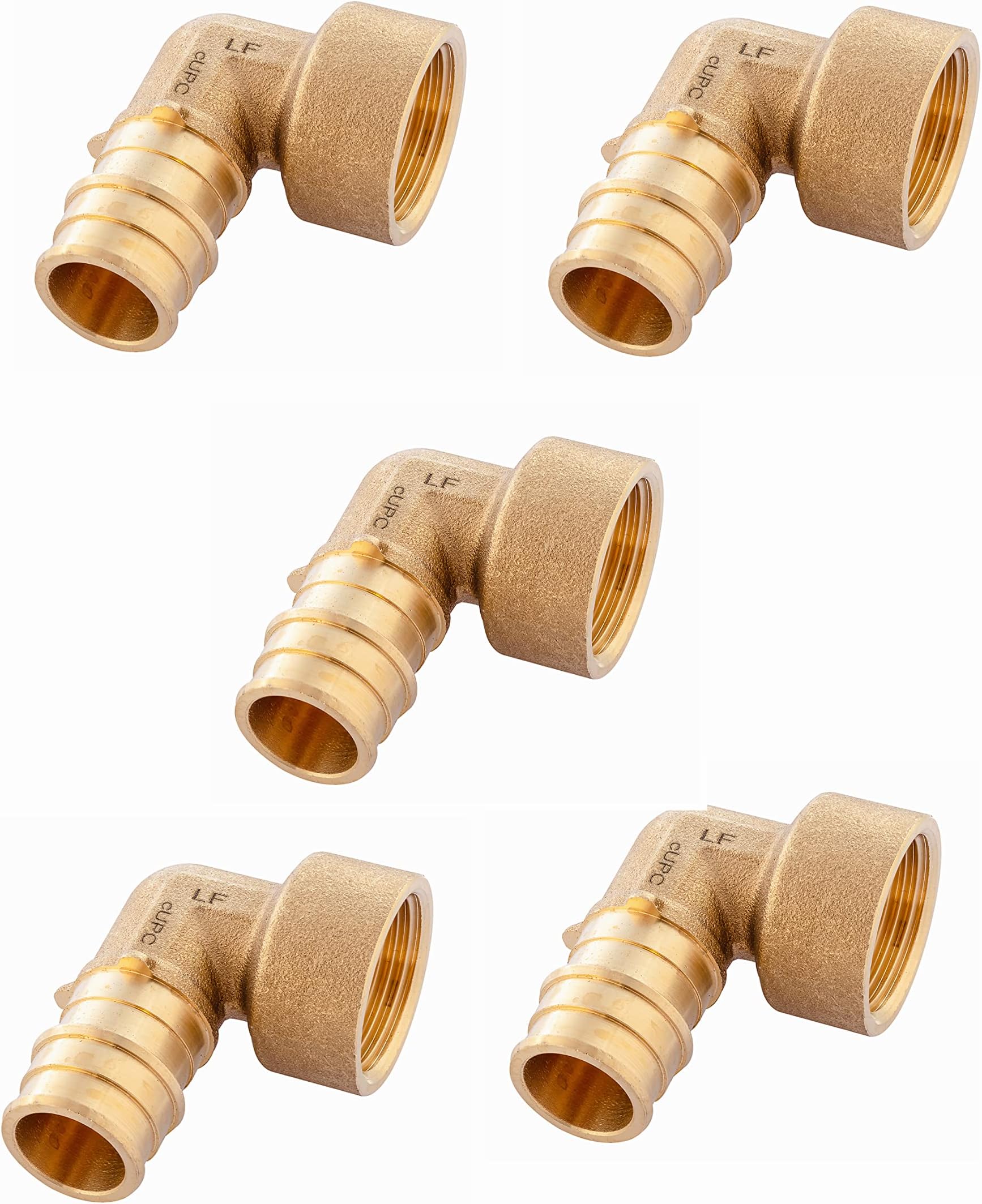 5-Pack EFIELD Pex A Full Flow Expansion Brass Fitting 3/4" Pex X 1/2 ...