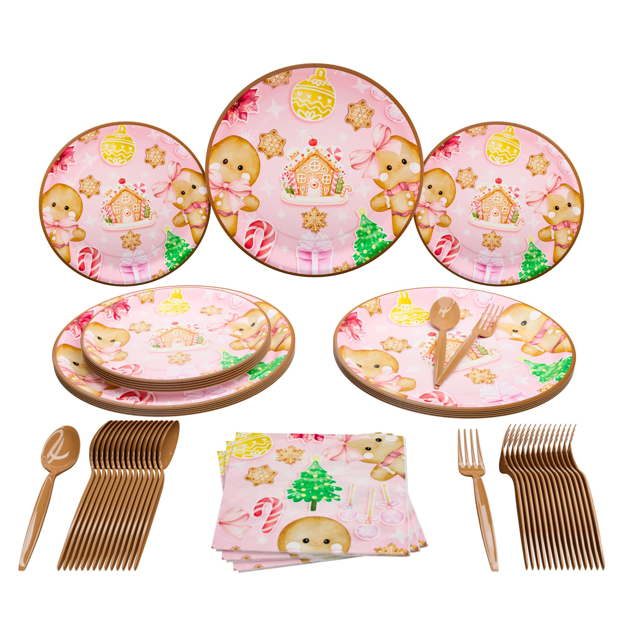 Amazon.com: Gingerbread Party Standard Pack (100 Pieces for16 Guests ...