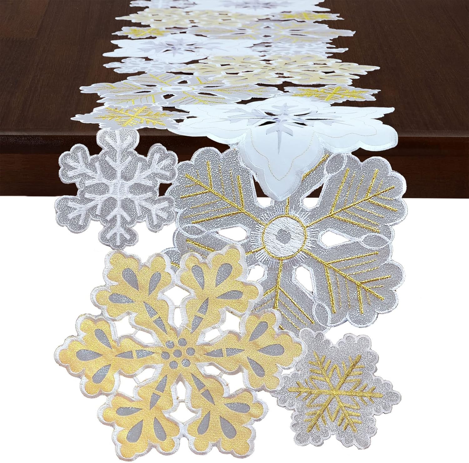 Amazon.com: Grelucgo Machine Embroidered and Hand Cut Silver and Gold ...