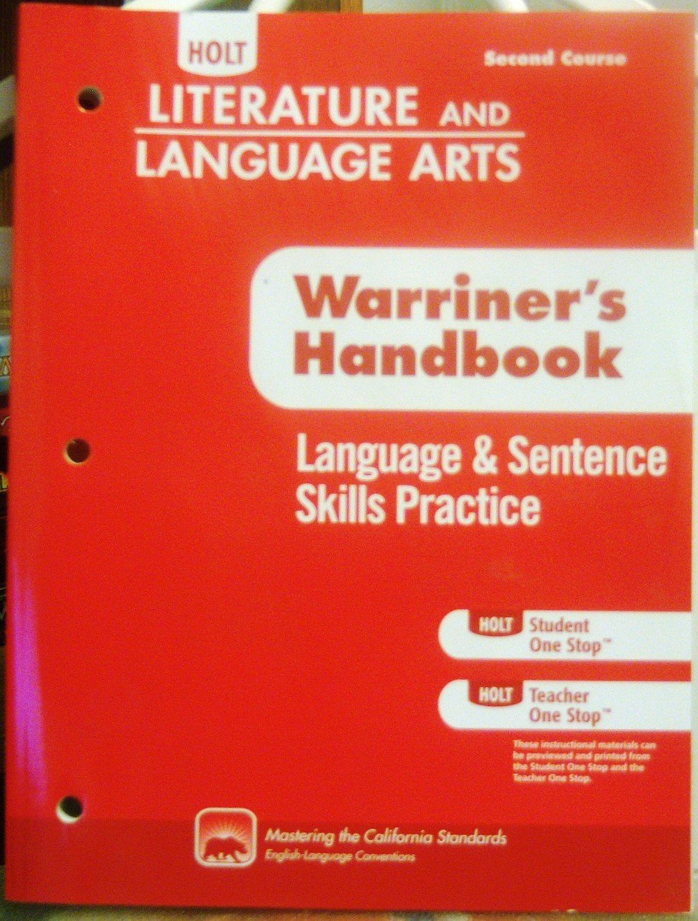 Holt Literature & Language Arts Warriner's Handbook: Language and ...
