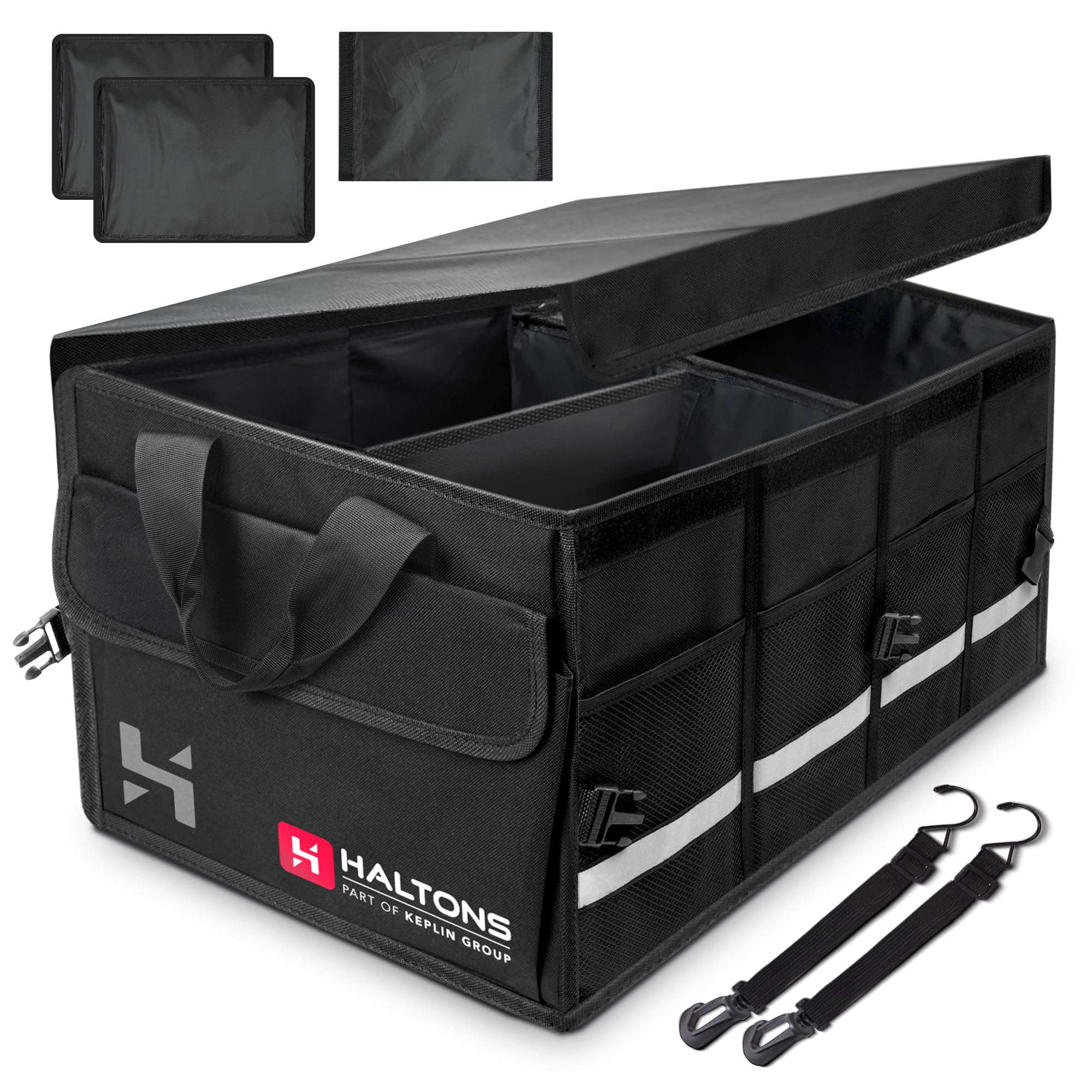 Haltons Foldable Car Boot Organiser Large, Durable 600D Oxford & 210D ...