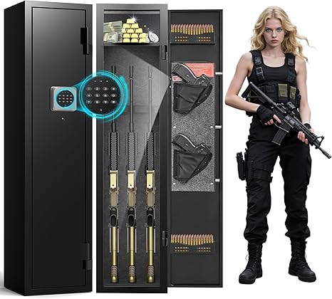 2-3 Gun Safe for Rifles & Pistols - Rifle Safe for Home, Gun Cabinet ...