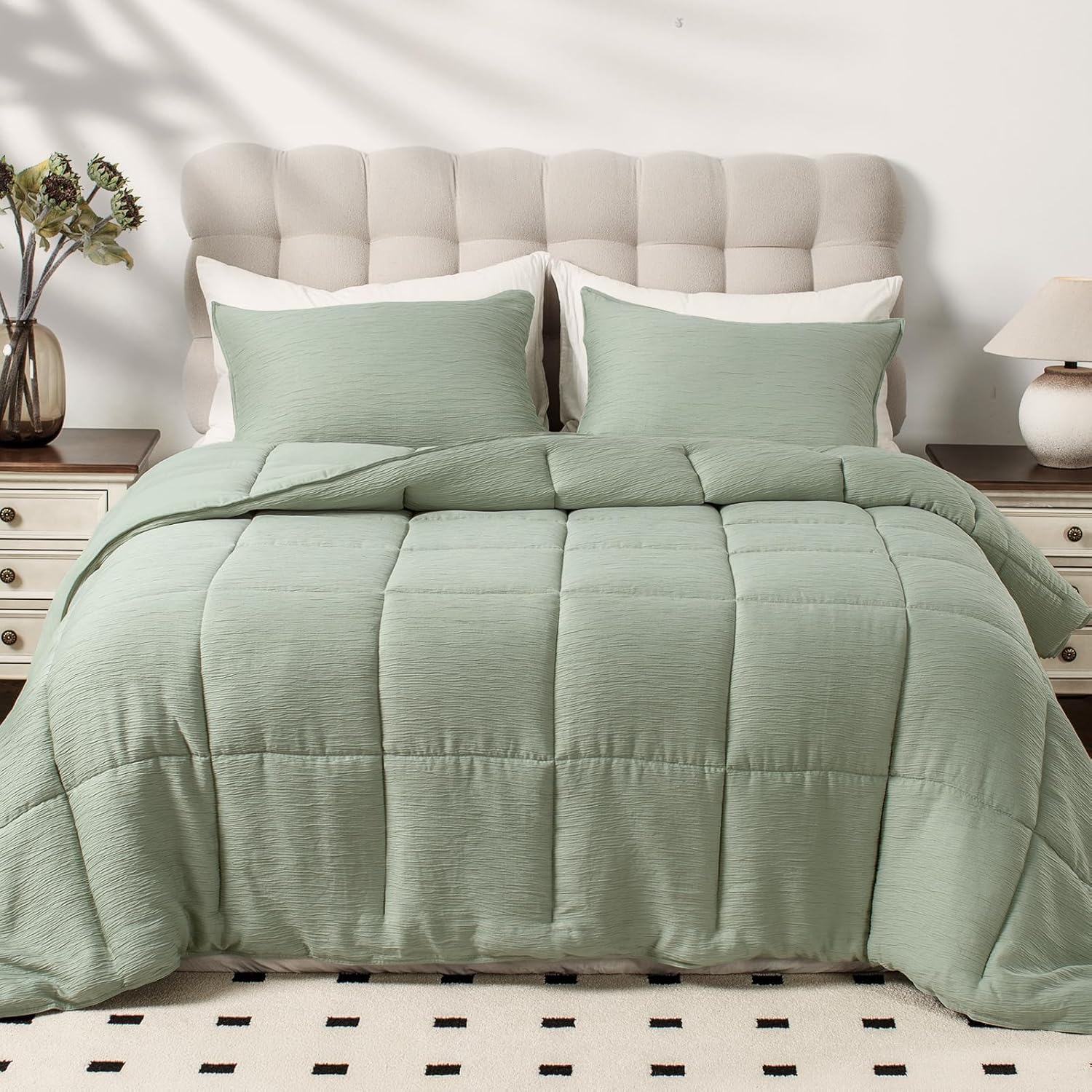 Amazon.com: KASENTEX King Comforter Set - 3-Piece Farmhouse Bedding ...