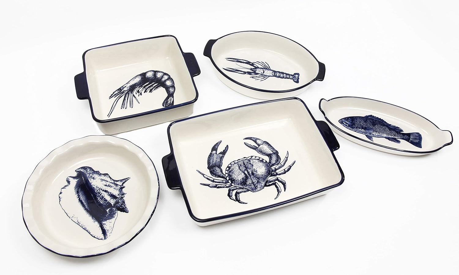 Amazon.com: Cuisine & Co Dockside Bakeware 5-Piece Ceramic Stoneware Baking Set : Home & Kitchen