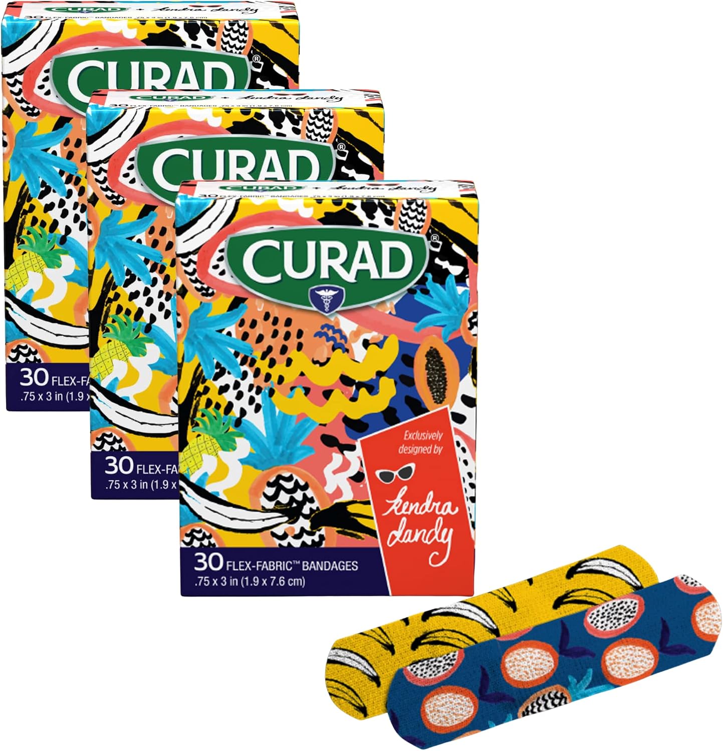 Amazon.com: Curad Kendra Dandy Designer Adhesive Fabric Bandages (90 ...