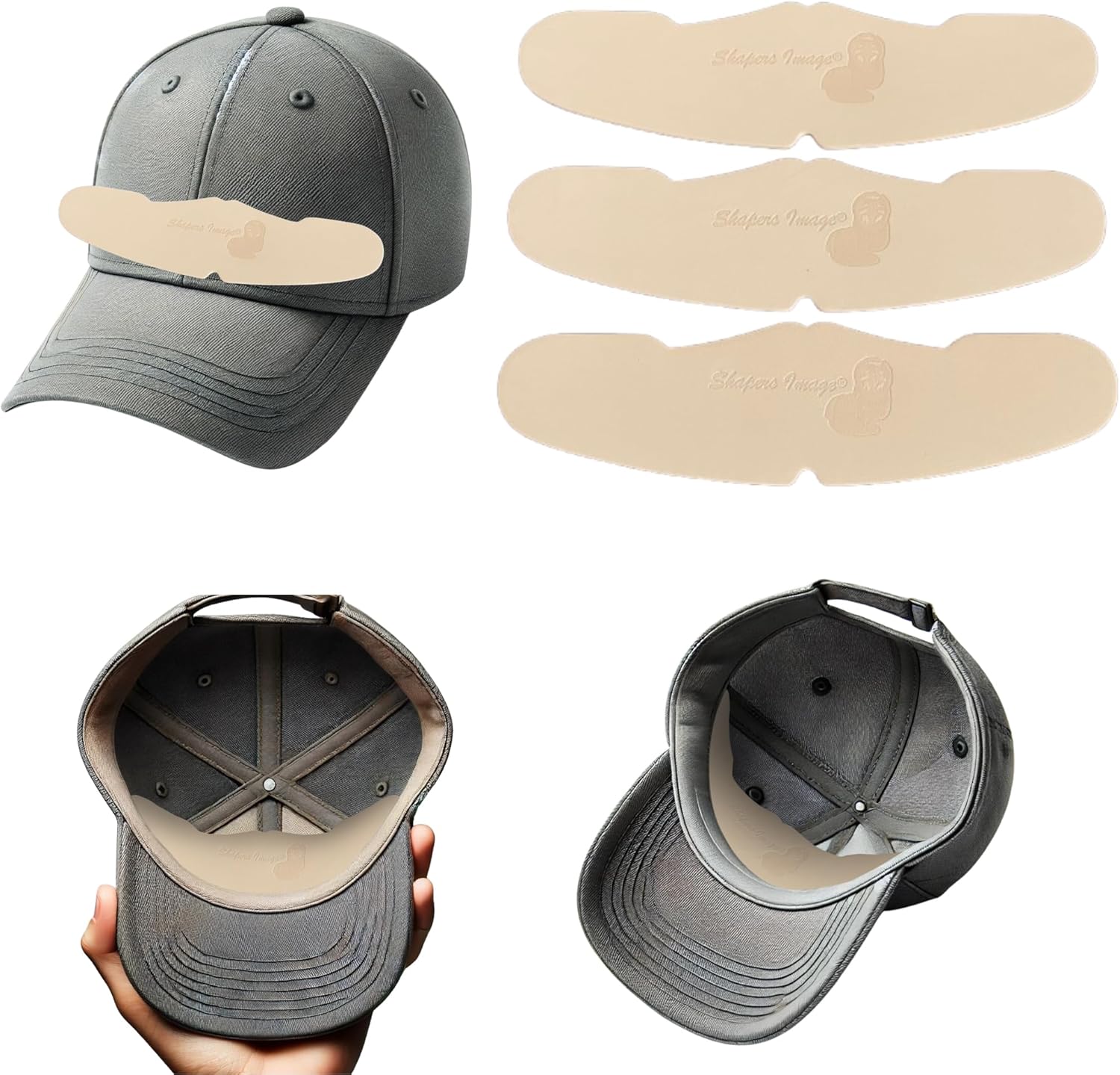 Amazon.com: Shapers Image 3 pcs Beige EVA Foam Cap Pro Baseball Crown ...