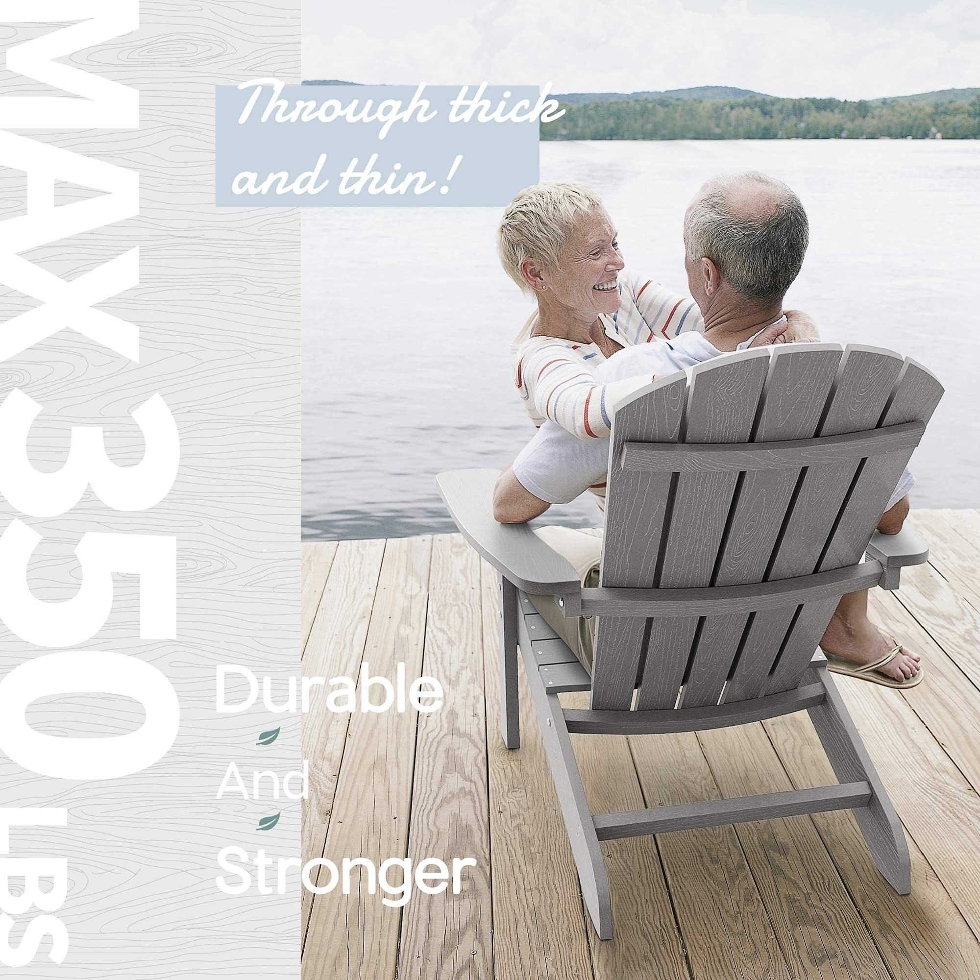 Snapklik.com : YEFU 5-Piece Adirondack Chair And Folding Ottoman And ...