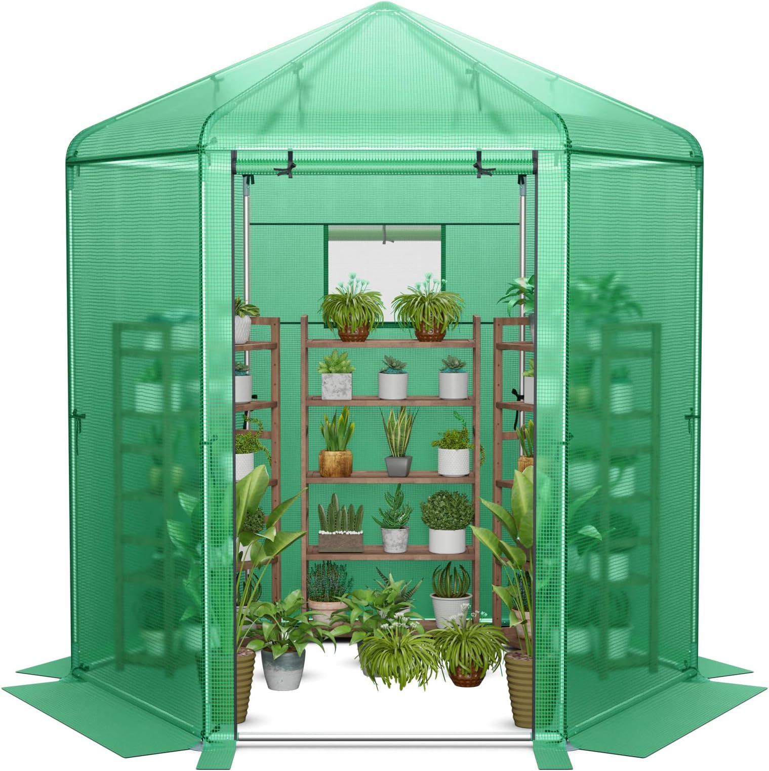 Amazon.com : KELRIA 6x6 FT Polycarbonate Greenhouse with Raised Base ...