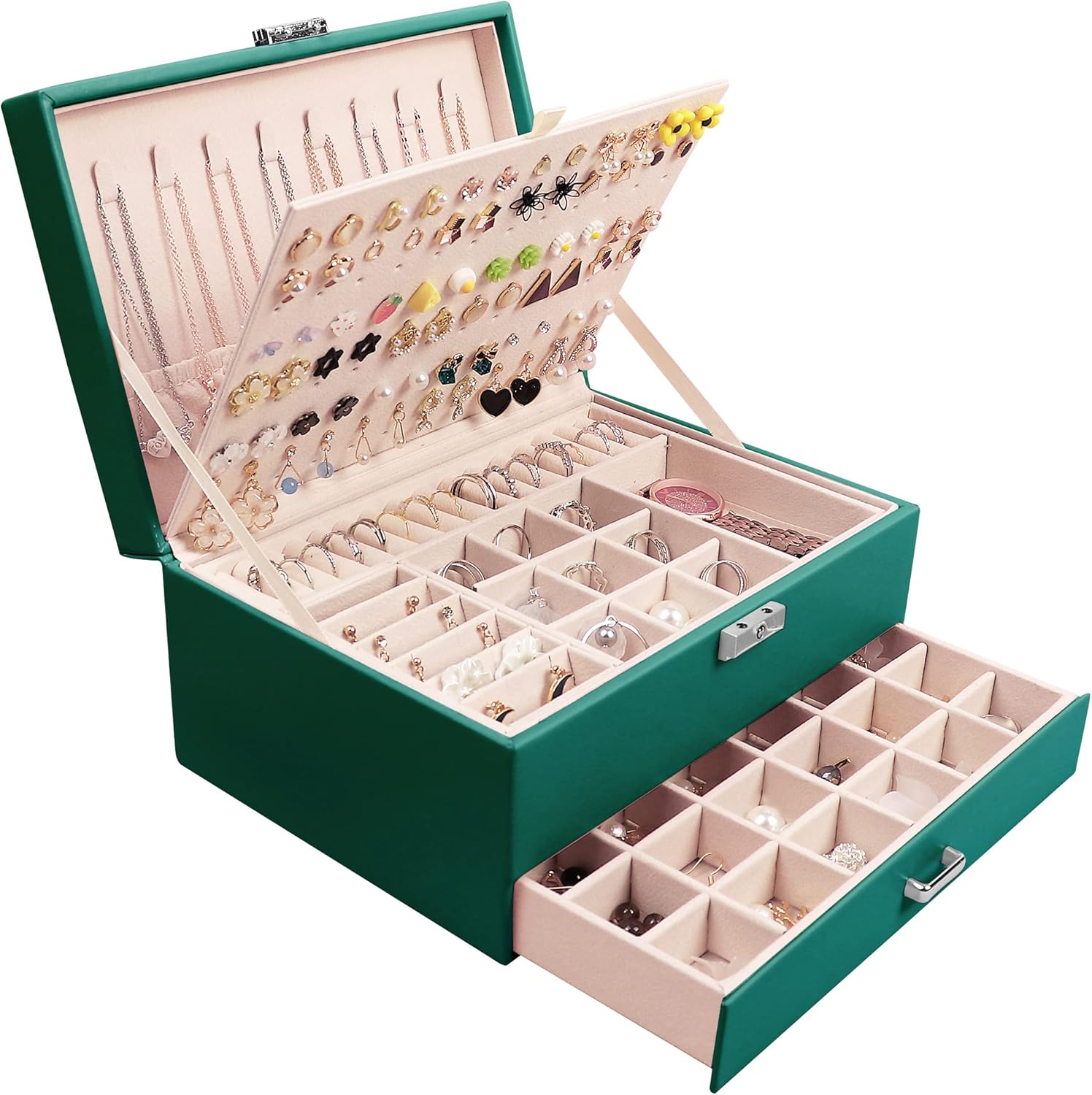 Amazon.com: Addong Stud Earring Jewelry Organizer Box Women 108 ...