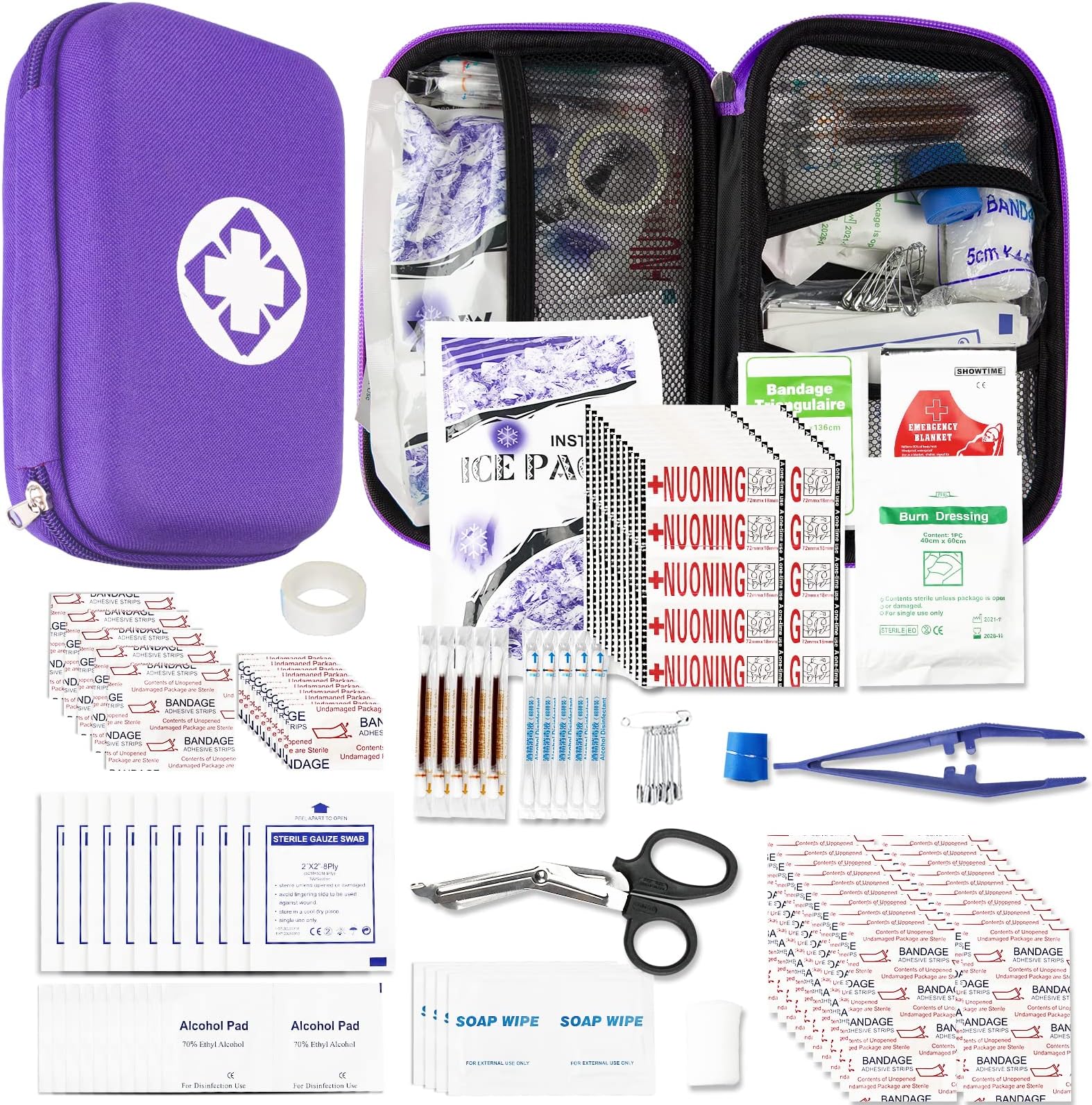 Amazon.com: WELL-STRONG 170pcs First Aid Kit - Compact Emergency Kit ...