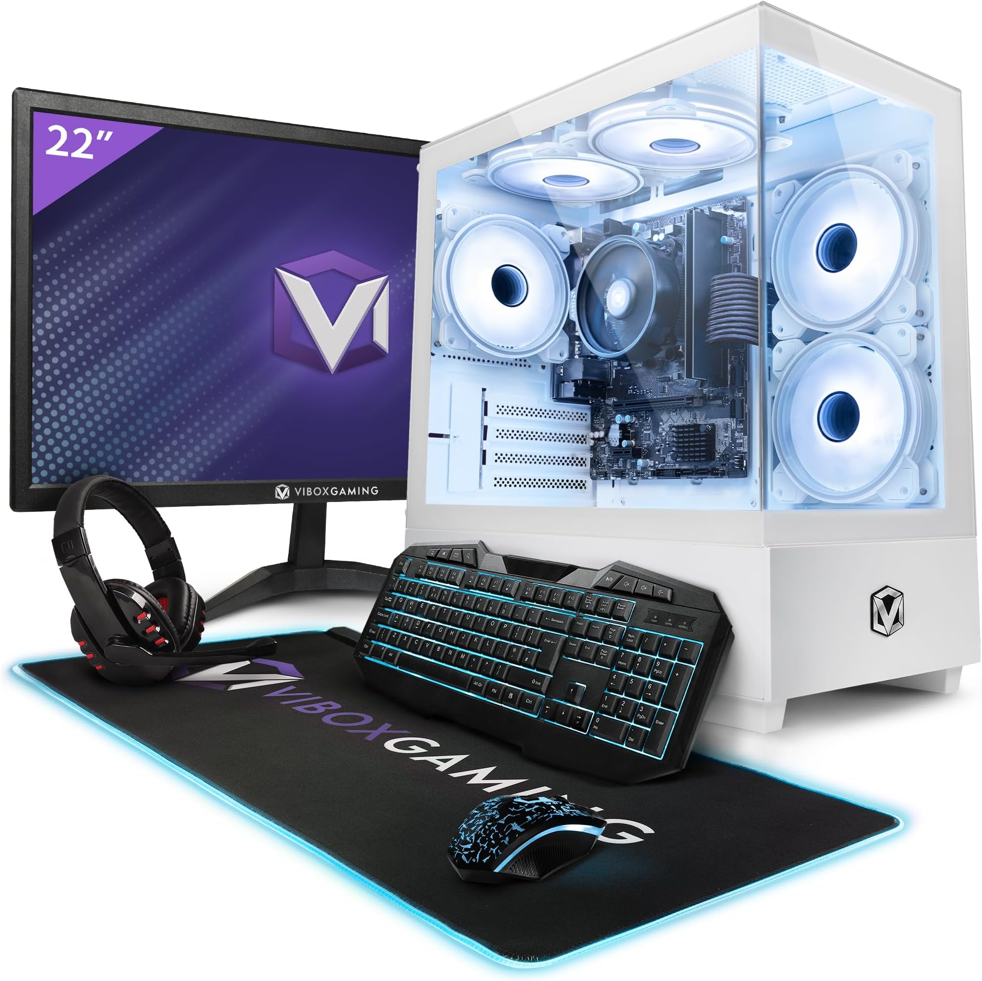 Vibox I-72 White Gaming PC Bundle • AMD Ryzen 3 3200G 4.0GHz • Radeon Vega 8 • 16GB RAM • 1TB ...