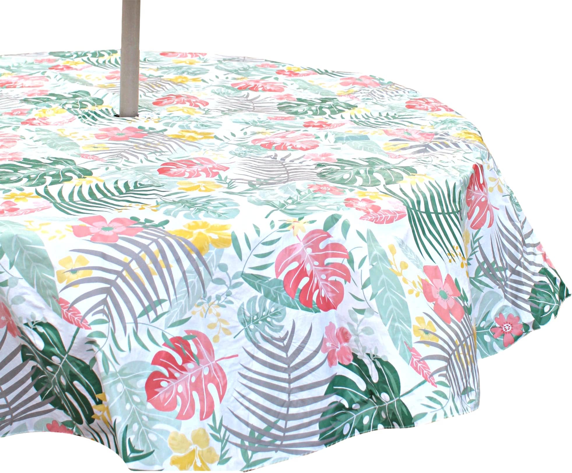 Amazon.com: Serafina Home Elrene Summer Flannel Back Vinyl Tablecloths ...