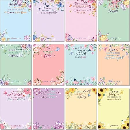 Amazon.com : Eersida 12 Pcs Cute Biblical Sticky Notes 3 x 4 Inch ...