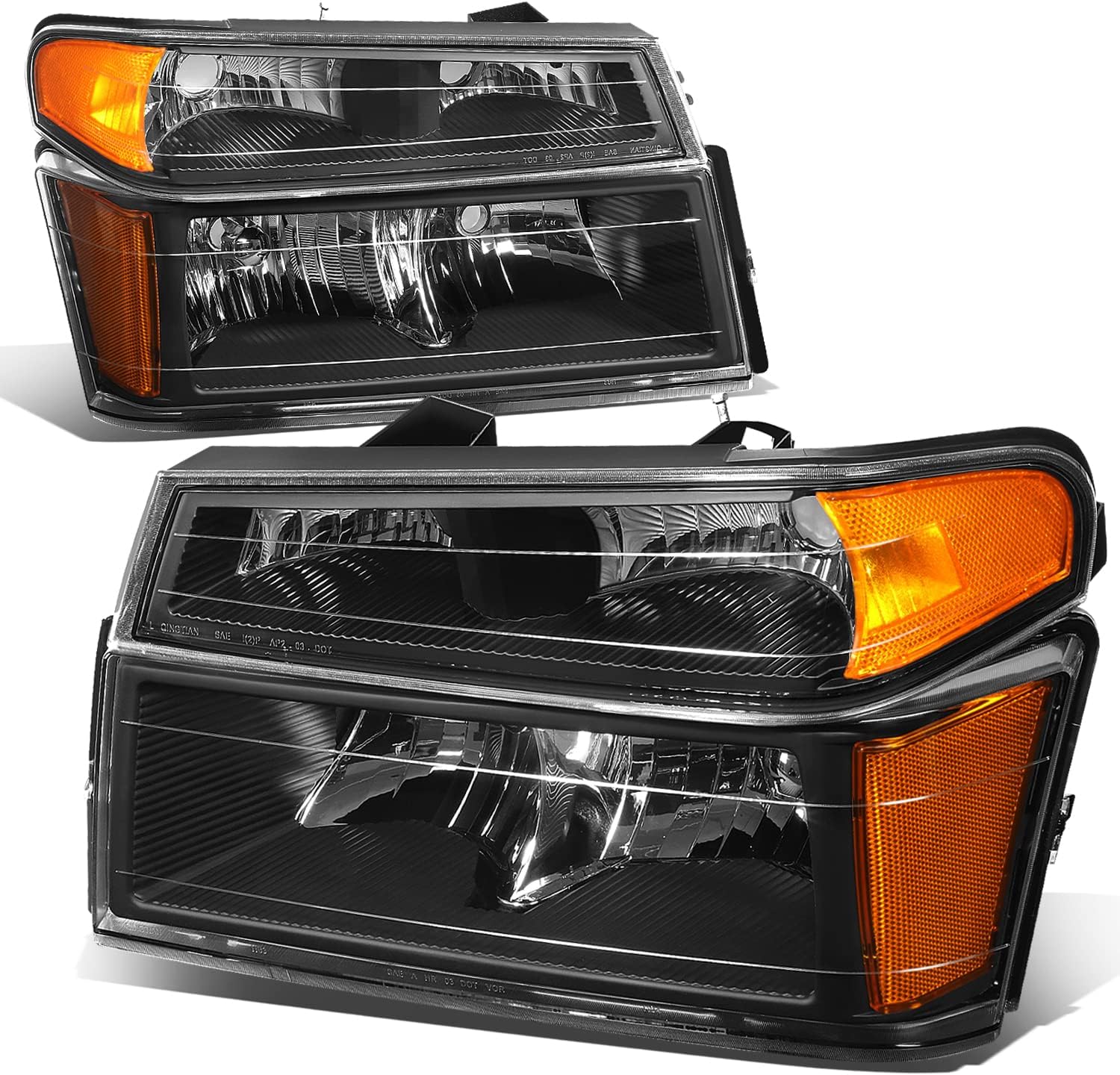 Amazon.com: Auto Dynasty 4Pcs Headlights Assembly and Bumper Lamps ...