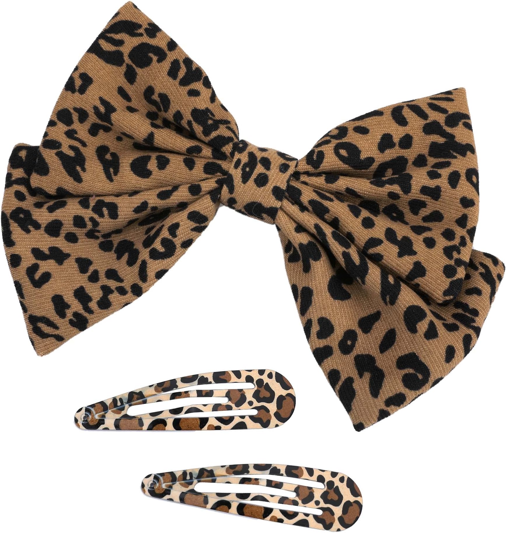 Amazon.com : DAONACO 2 Pack Leopard Print Velvet Snap Clips Hair Clips ...