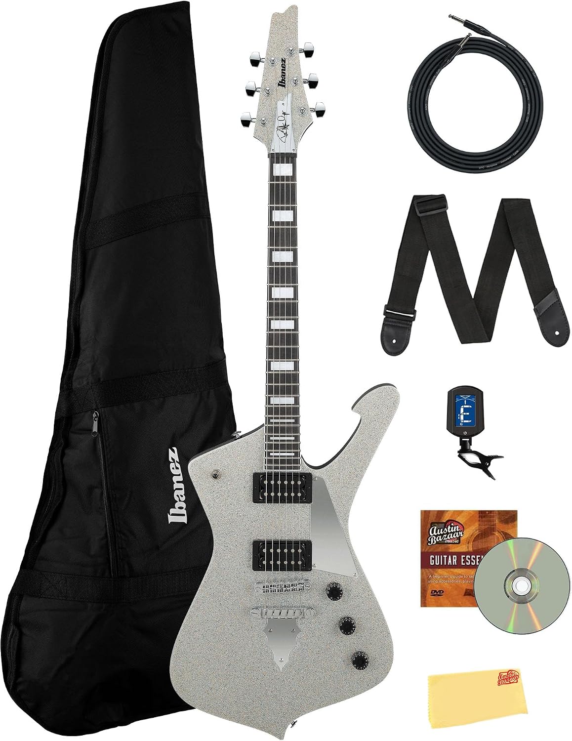 Amazon.com: Ibanez PS60 Paul Stanley Electric Guitar - Silver Sparkle ...
