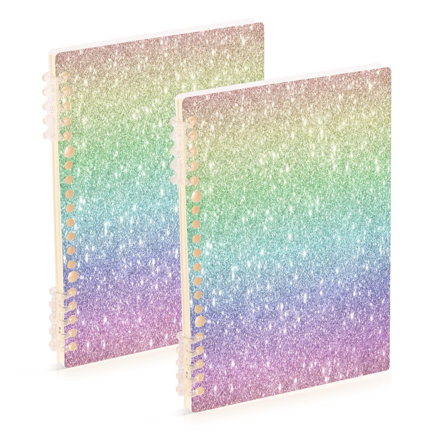 Nander Multicolor Rainbow Glitter Spiral Notebooks, 1 Subject, College ...