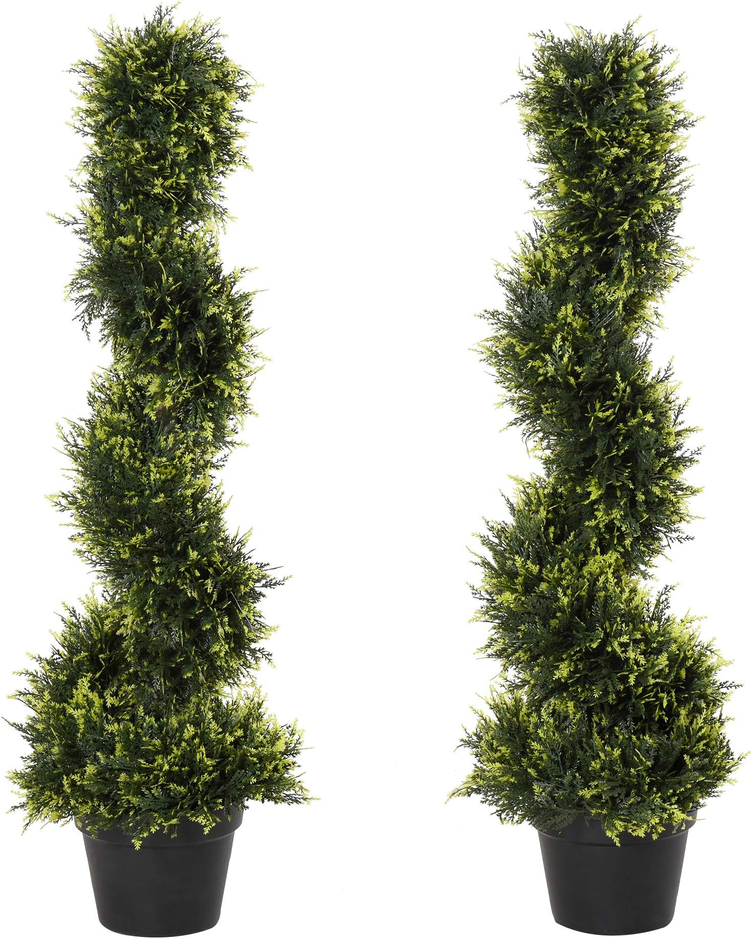 Abaseen Set of 2 Artificial Topiary Ball Trees | 3ft (90cm) Decorative ...