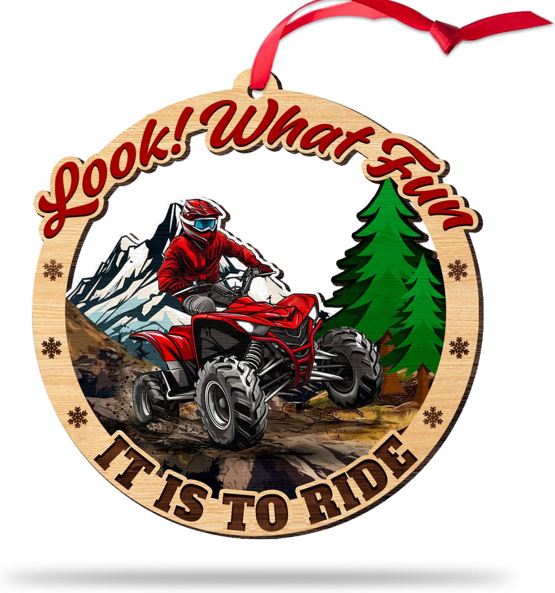 Amazon.com: The Bridge Collection Santa and a Reindeer on ATV Ornaments ...