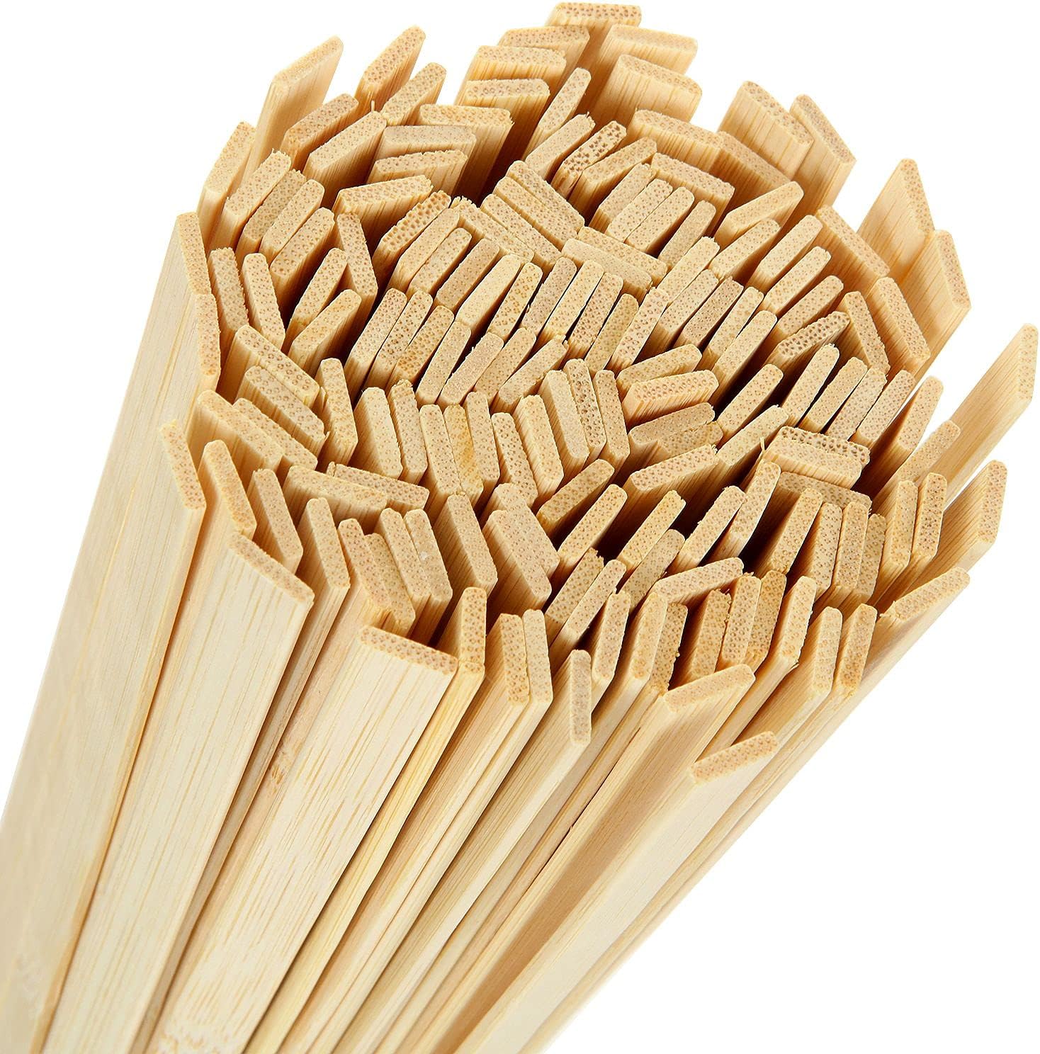 Belle Vous Wood Bamboo Sticks (100 Pack) - 40cm/15.7 Inches Wooden ...