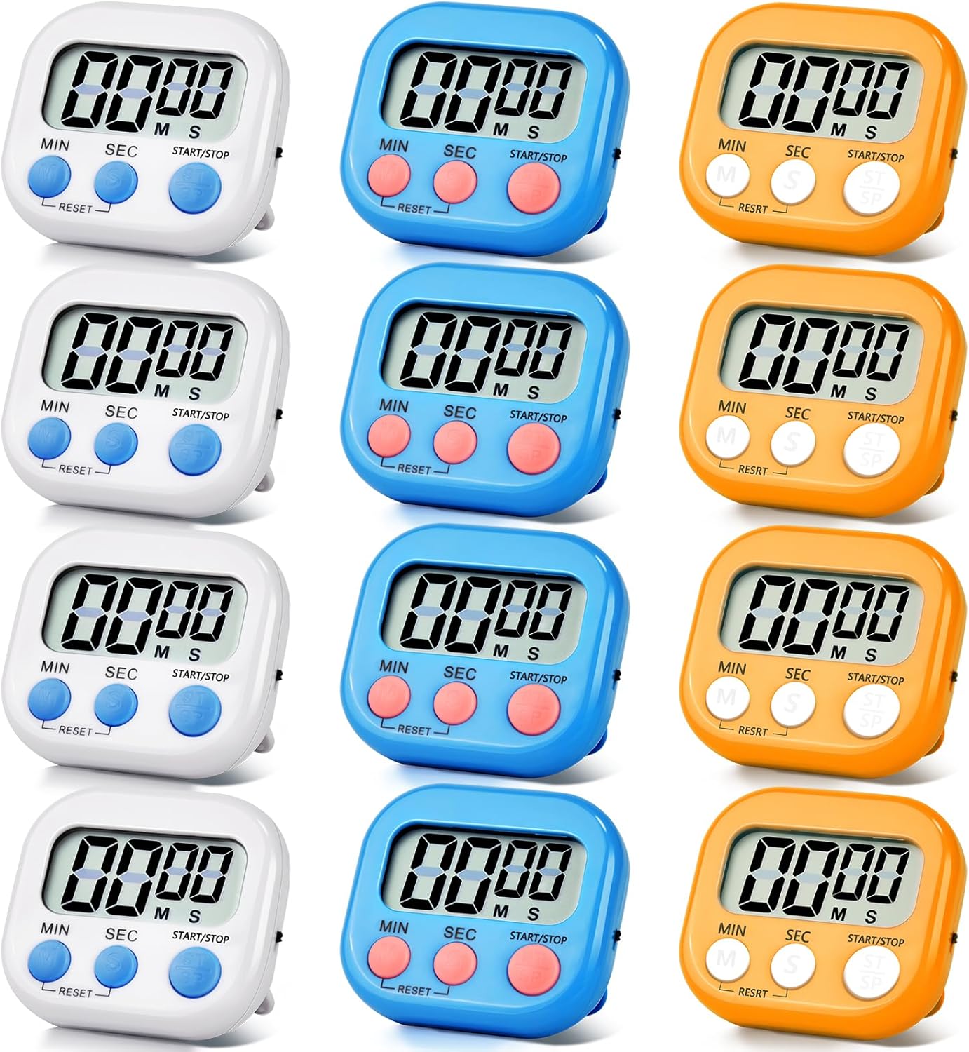 Amazon.com: 12 Pack Digital Kitchen Timer Magnetic Digital Timer with ...