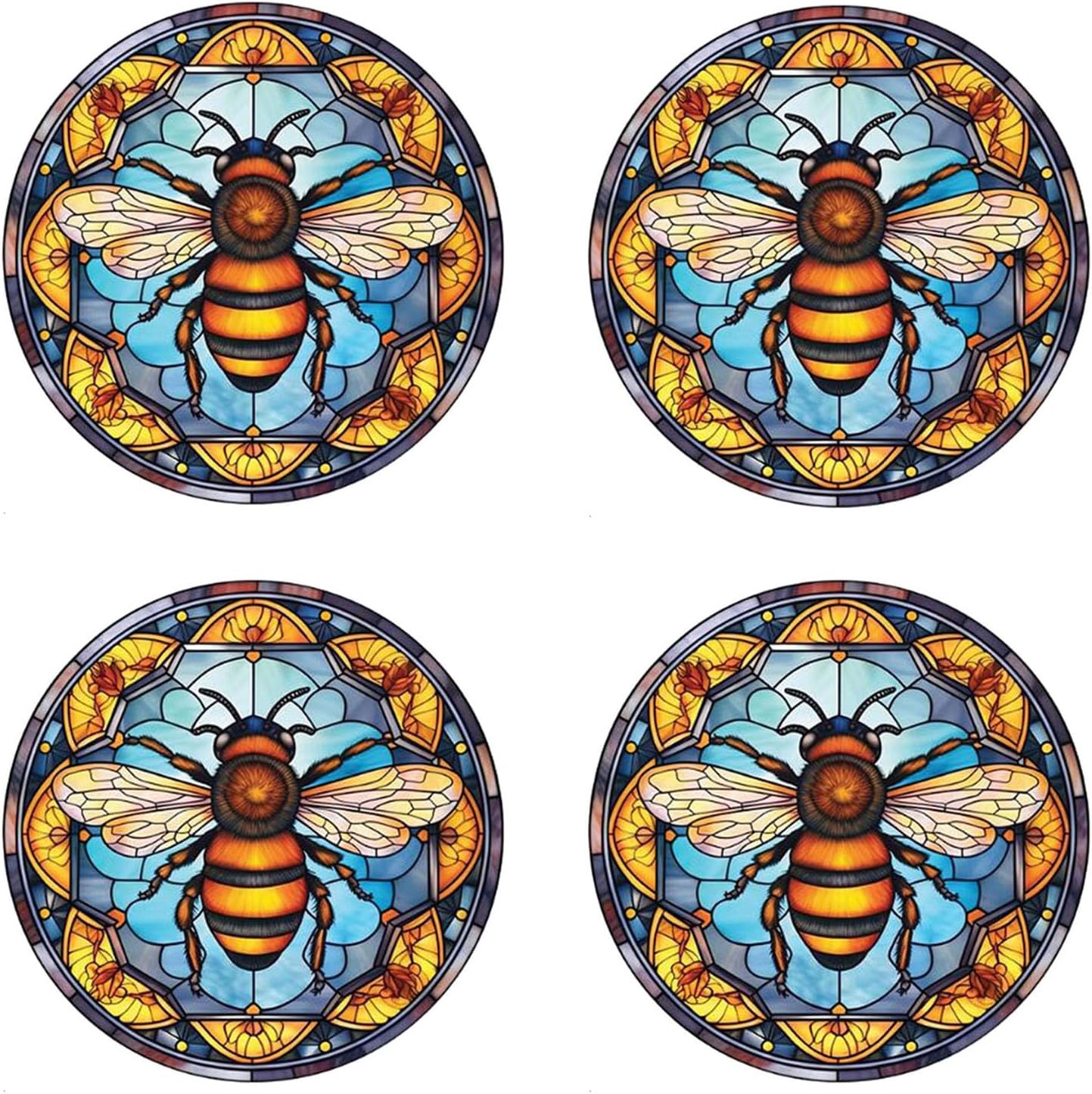 Amazon.com: ZZHAOYI 4Pcs Bee Window Clings, Electrostatic Window Decals ...