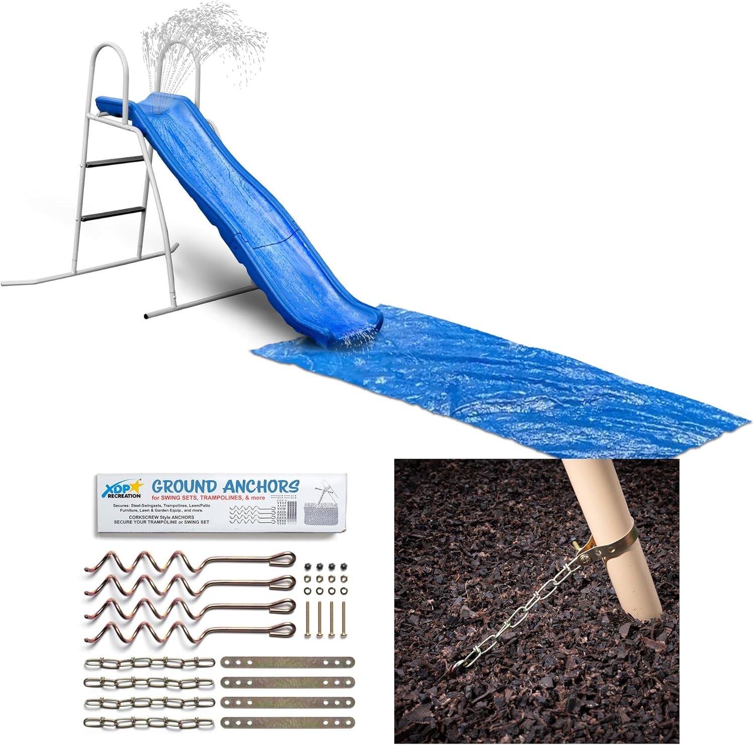Amazon.com: 6' Water Wave Slide, Free Standing with Built in Adjustable ...
