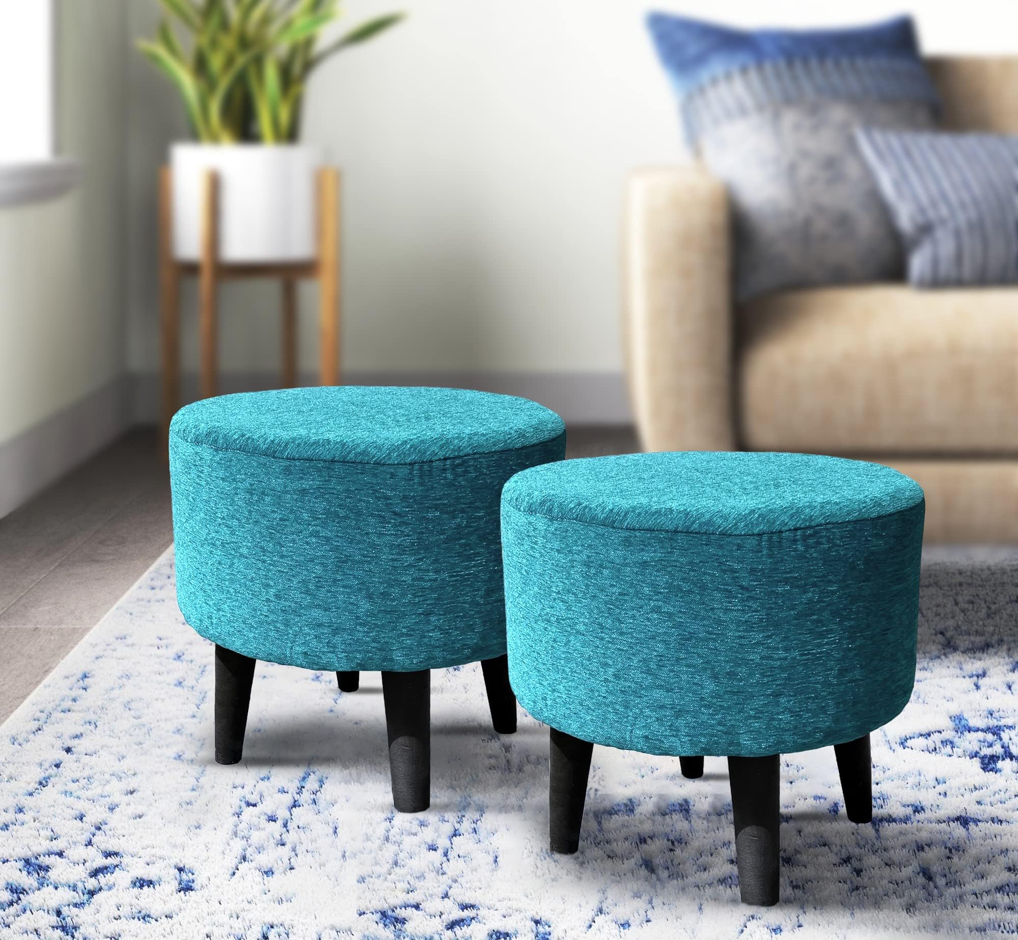 Homeaccex Ottoman Stool for Living Room Furniture - Ottoman pouffes for ...