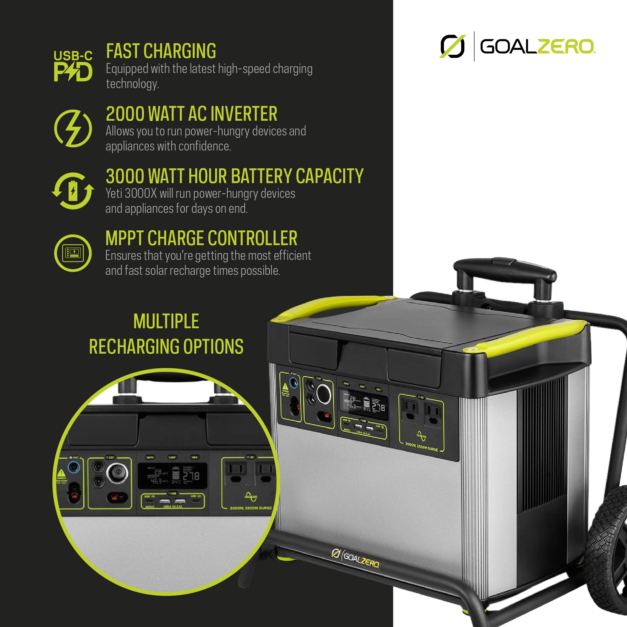 GOALZERO Yeti 3000X Portable Power Station, 2982Wh Portable Lithium ...