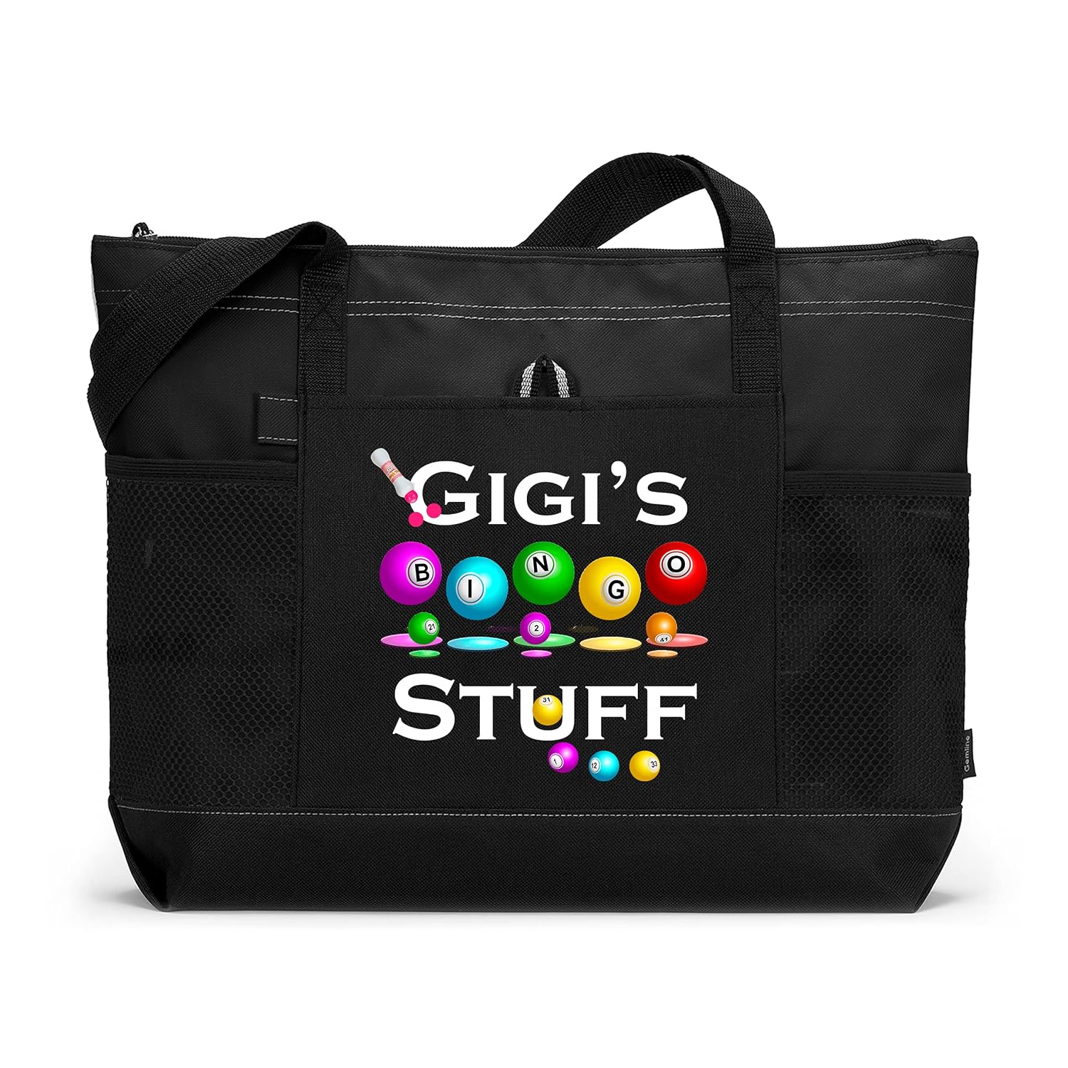 Amazon.com: Bingo Stuff Personalized Zippered Tote Bag, Gift for Mom ...