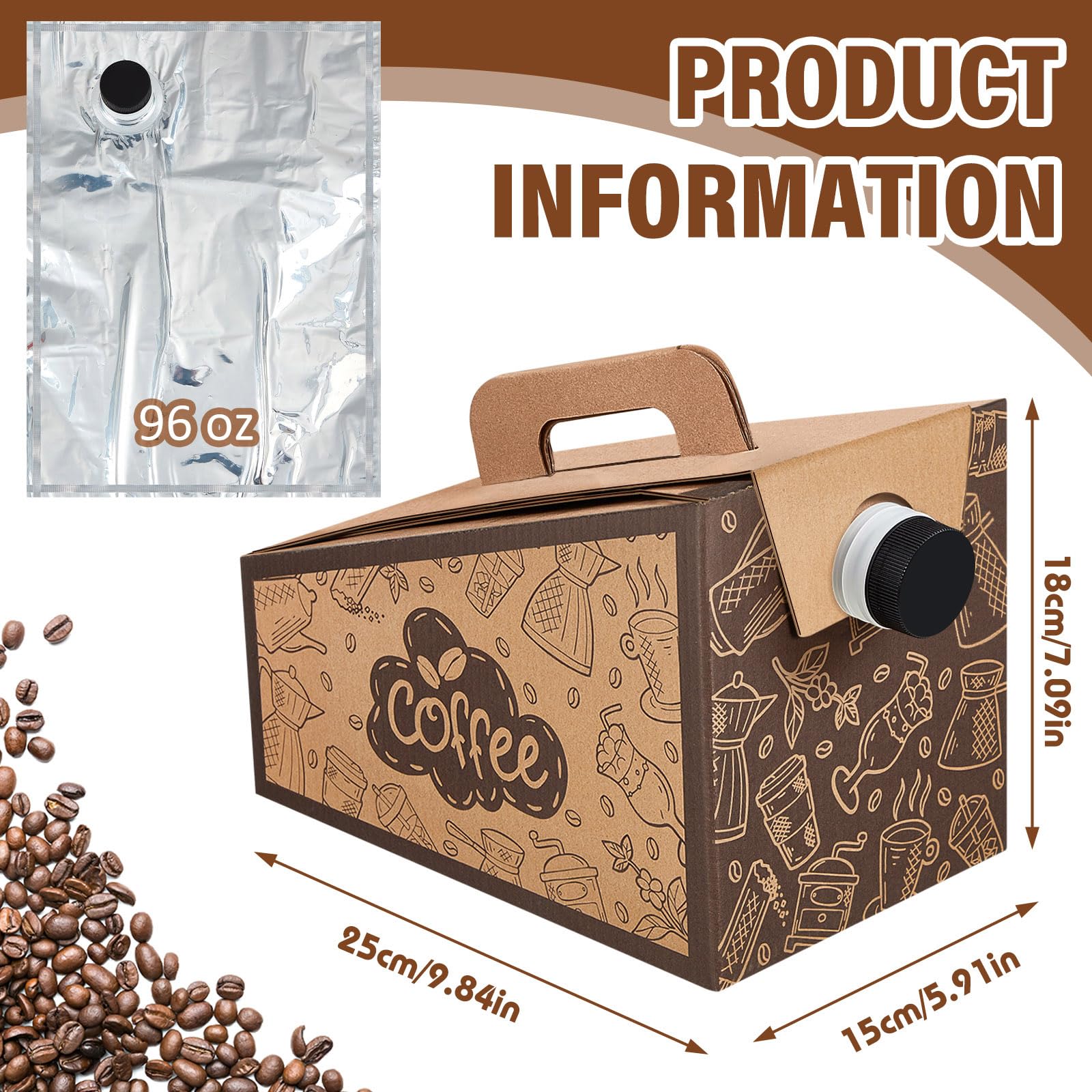 Coffee Take Out Container 96 Oz Disposable Coffee Dispenser Box ...